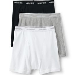 LANDS' END Baumwoll-Boxershorts f&uuml;r Herren (3er-Set), Herren, size: regular, Wei&szlig;, Baumwolle, by Lands' End