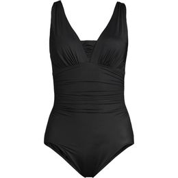 Mastektomie-Shape-Badeanzug mit V-Ausschnitt SLENDER, Damen, size: regular, Schwarz, Elasthan/Nylon-Mischung, by Lands' End