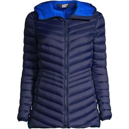 LANDS' END Daunenjacke WANDERWEIGHT Verstaubar Ultraleicht mit Kapuze f&uuml;r Damen, Damen, size: regular, Blau, Nylon/Daunen, by Lands' End