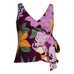 LANDS' END Tankini-Top mit seitlichem Bindeband f&uuml;r Damen in Plus-Gr&ouml;&szlig;e, Damen, size: plus, Lila, Elasthan/Polyester-Mischung/Nylon-Mischung, by Lands' End