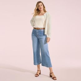 LANDS' END Recover Culotte-Jeans High Waist, Damen, size: regular, Blau, Baumwolle/Elasthan, by Lands' End