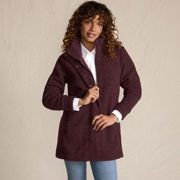 LANDS' END Boucl&eacute;-Jacke, Damen, size: regular, Rot, Polyester, by Lands' End