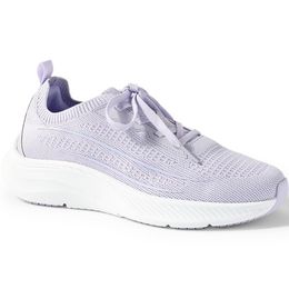 LANDS' END Leichte Sneaker in Strick-Optik f&uuml;r Damen, Damen, size: regular, Lila, Polyester, by Lands' End