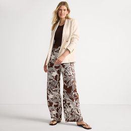 LANDS' END Gemusterte Schlupfhose f&uuml;r Damen in Petite-Gr&ouml;&szlig;e, Damen, size: petite, Braun, Viskose, by Lands' End