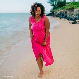 LANDS' END Maxi Strandkleid f&uuml;r Damen, Damen, size: regular, Pink, Baumwolle Modal, by Lands' End