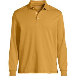 Supima Langarm-Polo f&uuml;r Herren, Classic Fit, Herren, size: regular, Gelb, Baumwolle, by Lands' End