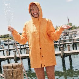 LANDS' END Wasserdichte Regenjacke SQUALL mit Packfach f&uuml;r Damen, Damen, size: regular, Orange, Polyester, by Lands' End