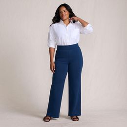 LANDS' END Serious Sweats Straight Fit Thermohose f&uuml;r Damen in Plus-Gr&ouml;&szlig;e, Damen, size: plus, Blau, Baumwoll-Mischung/Polyester-Mischung, by Lands' End