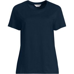 LANDS' END Supima T-Shirt mit Rundhalsausschnitt in Petite-Gr&ouml;&szlig;e f&uuml;r Damen, Damen, size: petite, Blau, Baumwolle, by Lands' End
