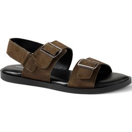 LANDS' END Leder-Sandalen mit Schnallen und Fersenriemen f&uuml;r Herren, Herren, size: regular, Beige, Leder, by Lands' End