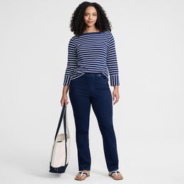 LANDS' END High Waist Straight Knit STARFISH Jeans in Petite-Gr&ouml;&szlig;e, Damen, size: petite, Blau, Baumwoll-Mischung/Polyester-Mischung, by Lands' End