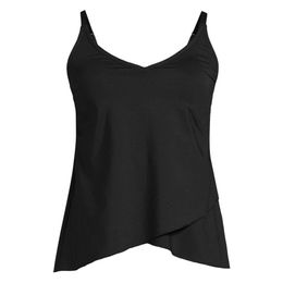 Tankinitop mit Tulpensaum chlorresistent f&uuml;r Damen in Plus-Gr&ouml;&szlig;e, Damen, size: plus, Schwarz, Nylon-Mischung, by Lands' End