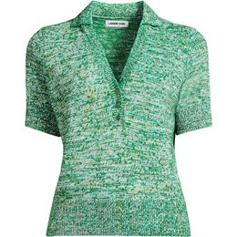 LANDS' END Polopullover mit kurzen &Auml;rmeln f&uuml;r Damen, Damen, size: regular, Gr&uuml;n, Polyacryl/Baumwoll-Mischung, by Lands' End