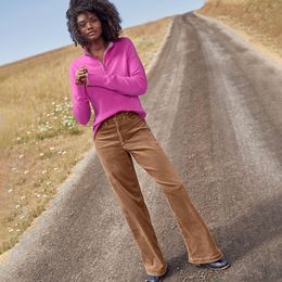 LANDS' END Breitcord-Hose High Waist mit weitem Bein f&uuml;r Damen in Petite-Gr&ouml;&szlig;e, Damen, size: petite, Braun, Baumwoll-Mischung, by Lands' End