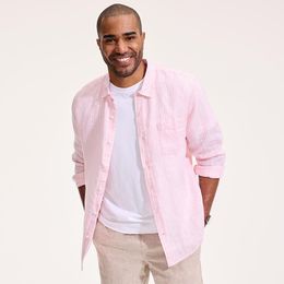 LANDS' END Premium Reinleinen-Hemd f&uuml;r Herren, Lang-Gr&ouml;&szlig;e, Herren, size: tall, Pink, Leinen, by Lands' End