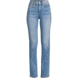 LANDS' END Straight Fit Recover High Waist Jeans in Plus-Gr&ouml;&szlig;e, Damen, size: plus, Blau, Baumwoll-Mischung, by Lands' End