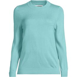 LANDS' END CashTouch Rundhalspullover f&uuml;r Damen, Damen, size: regular, Gr&uuml;n, Polyacryl, by Lands' End