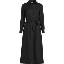 LANDS' END Leinen-Midikleid f&uuml;r Damen in Plus-Gr&ouml;&szlig;e, Damen, size: plus, Schwarz, by Lands' End