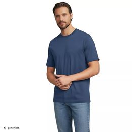 LANDS' END Super-T Kurzarm-Shirt f&uuml;r Herren, Classic Fit, Herren, size: regular, Blau, Baumwolle, by Lands' End