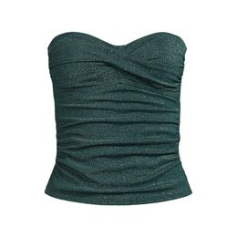 LANDS' END Glitzer Twist Bandeau-Tankinitop f&uuml;r Damen, Damen, size: regular, Gr&uuml;n, Nylon, by Lands' End
