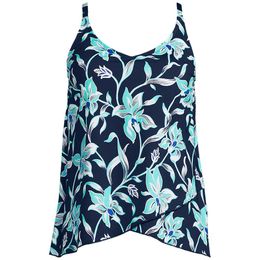LANDS' END Tankinitop mit Tulpensaum chlorresistent f&uuml;r Damen, Damen, size: regular, Blau, Nylon-Mischung, by Lands' End