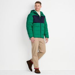 LANDS' END Daunen-Steppjacke mit Kapuze f&uuml;r Herren, Herren, size: regular, Gr&uuml;n, Polyester/Nylon/Daunen, by Lands' End