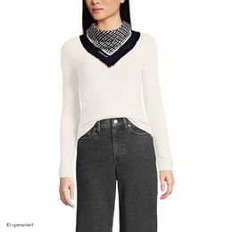 LANDS' END Gemusterter Karreeschal aus Wolle f&uuml;r Damen, Damen, size: regular, Schwarz, Wolle, by Lands' End