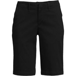 LANDS' END Chino-Bermudas f&uuml;r Damen in Plus-Gr&ouml;&szlig;e, Damen, size: plus, Schwarz, Elasthan/Baumwoll-Mischung, by Lands' End