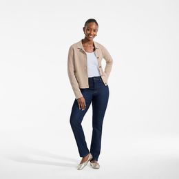 Kurzer Baumwoll-Blazer f&uuml;r Damen, Damen, size: regular, Elfenbein, Baumwolle, by Lands' End
