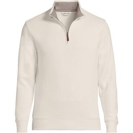 LANDS' END Rei&szlig;verschluss-Pullover aus Bedford-Ripp f&uuml;r Herren, Herren, size: regular, Elfenbein, Baumwolle, by Lands' End