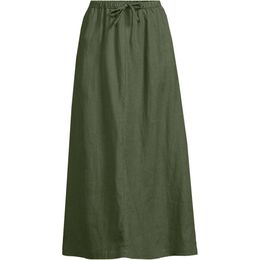 LANDS' END Leinen-Midirock f&uuml;r Damen, Damen, size: regular, Gr&uuml;n, Leinen, by Lands' End