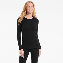 LANDS' END Stretch-THERMASKIN-Oberteil mit Rundhalsausschnitt f&uuml;r Damen in Petite-Gr&ouml;&szlig;e, Damen, size: petite, Schwarz, Elasthan/Polyester-Mischung, by Lands' End