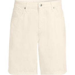 LANDS' END Soft Comfort Jeans-Shorts im Leinenmix, Herren, size: regular, Elfenbein, Baumwolle/Leinen/Baumwoll-Mischung, by Lands' End