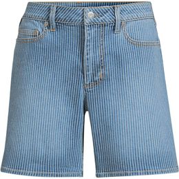 LANDS' END Soft Denim Mid Waist Jeansshorts 18 cm in Plus-Gr&ouml;&szlig;e, Damen, size: plus, Blau, Baumwoll-Mischung, by Lands' End