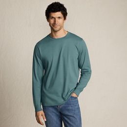 LANDS' END Super-T Langarm-Shirt f&uuml;r Herren, Classic Fit, Herren, size: regular, Gr&uuml;n, Baumwolle, by Lands' End