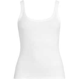 LANDS' END Ripp-Tanktop f&uuml;r Damen, Damen, size: regular, Wei&szlig;, Elasthan/Baumwoll-Mischung, by Lands' End