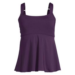 LANDS' END Ausgestelltes Tankinitop mit U-Ausschnitt f&uuml;r Damen, Damen, size: regular, Lila, Elasthan/Polyester-Mischung/Nylon-Mischung, by Lands' End
