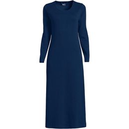 LANDS' END Wadenlanges Langarm-Nachthemd aus reiner Baumwolle f&uuml;r Damen in Plus-Gr&ouml;&szlig;e, Damen, size: plus, Blau, Baumwolle, by Lands' End
