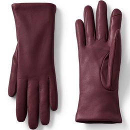 LANDS' END Lederhandschuhe mit Kaschmirfutter, Damen, size: regular, Rot, Kaschmir/Leder, by Lands' End
