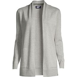 LANDS' END Offener Cardigan f&uuml;r Damen in Plus-Gr&ouml;&szlig;e, Damen, size: plus, Grau, Baumwolle, by Lands' End