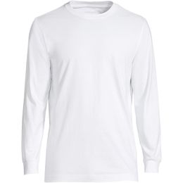 LANDS' END Super-T Langarm-Shirt f&uuml;r Herren, Classic Fit, Herren, size: regular, Wei&szlig;, Baumwolle, by Lands' End