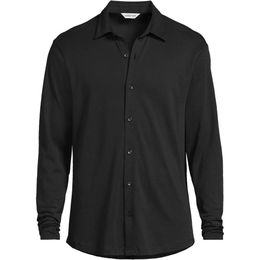 LANDS' END Jerseyhemd aus Baumwolle f&uuml;r Herren, Herren, size: regular, Schwarz, Baumwolle, by Lands' End