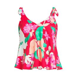 LANDS' END Tankini-Top mit geknoteten Tr&auml;gern und Flattersaum f&uuml;r Damen in Plus-Gr&ouml;&szlig;e, Damen, size: plus, Pink, Elasthan/Nylon-Mischung, by Lands' End