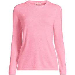LANDS' END Kaschmir-Pullover mit rundem Ausschnitt, Damen, size: regular, Pink, Kaschmir, by Lands' End