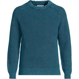 LANDS' END DRIFTER Pullover im Shaker-Rippstrick f&uuml;r Herren, Herren, size: regular, Blau, Baumwolle, by Lands' End