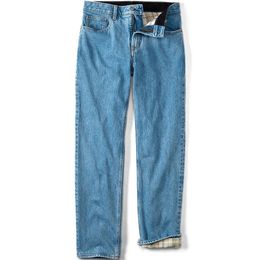 LANDS' END Stretch-Denim Jeans mit Komfortbund und Flanellfutter f&uuml;r Herren, Classic Fit, Herren, size: regular, Blau, Baumwoll-Mischung, by Lands' End