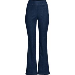 LANDS' END Travel-Schlagjeans High Waist f&uuml;r Damen in Petite-Gr&ouml;&szlig;e, Damen, size: petite, Blau, Elasthan/Baumwoll-Mischung/Viskose-Mischung, by Lands' End
