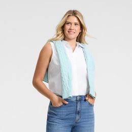 LANDS' END B&uuml;gelleichte &auml;rmellose Hemdbluse f&uuml;r Damen in Petite-Gr&ouml;&szlig;e, Damen, size: petite, Wei&szlig;, Baumwolle, by Lands' End