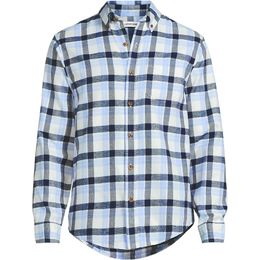 LANDS' END Flanellhemd Flagship, Classic Fit f&uuml;r Herren, Herren, size: regular, Blau, Baumwolle/Baumwoll-Mischung/Polyester-Mischung, by Lands' End