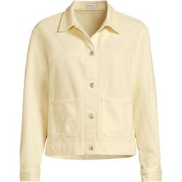 LANDS' END Soft Comfort Jeansjacke im Leinenmix, Damen, size: regular, Gelb, by Lands' End